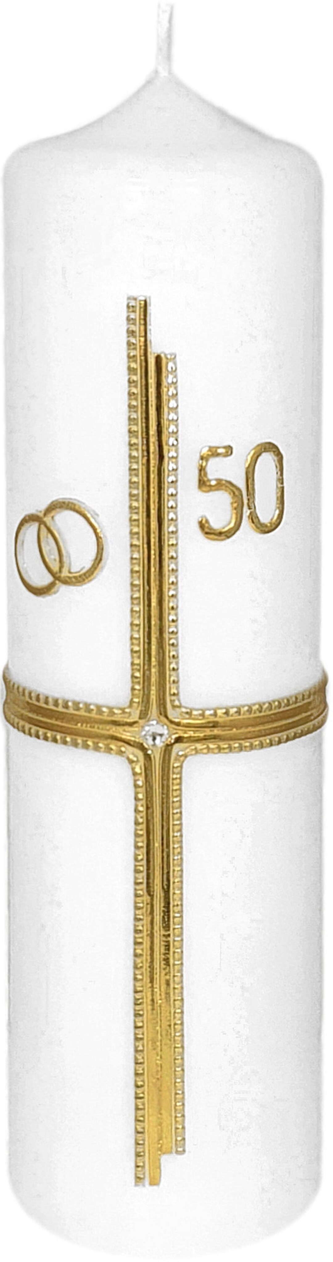 Gold Wedding Candle "cross Gold" 220 X 60 Mm - Etsy