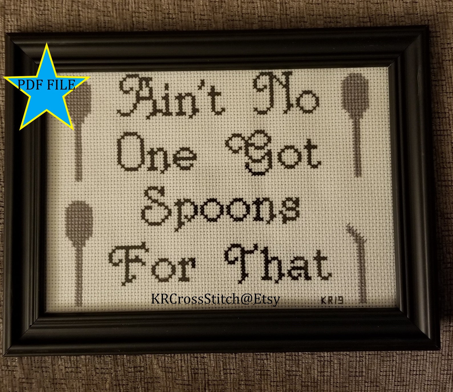 Ain't No One Got Spoons for That Cross Stitch Pattern - Etsy Israel