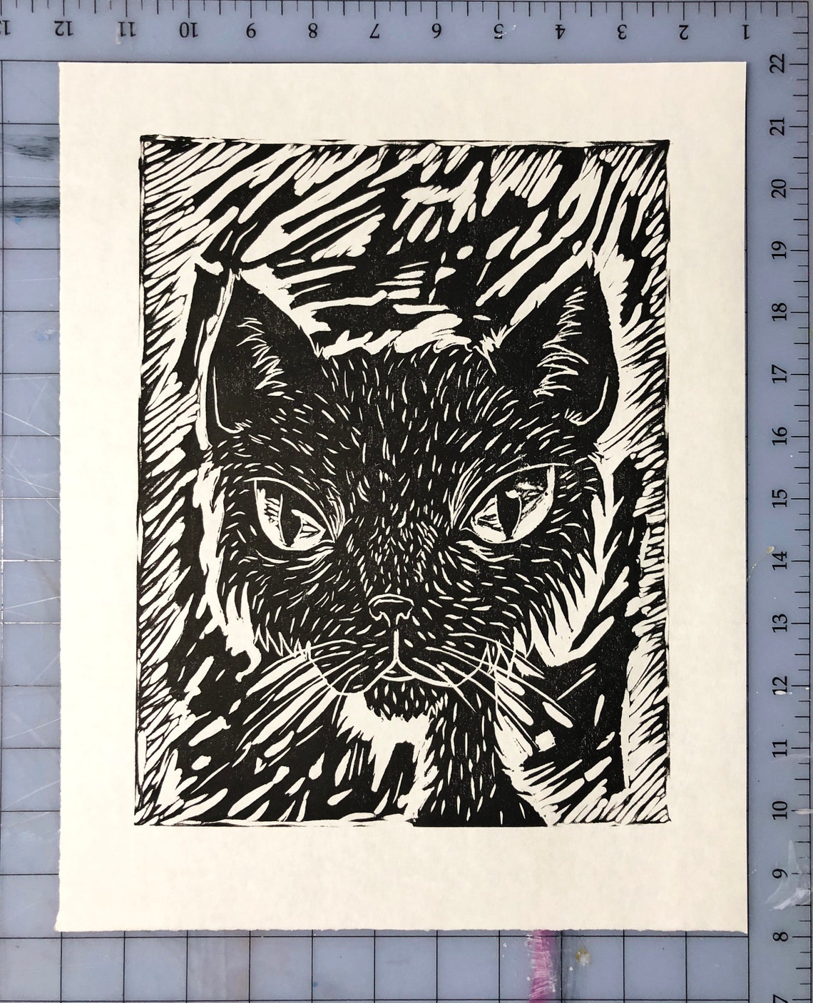 Neil Gaiman cats Don't Need Names Linocut Print Fan Art Art Print Art ...