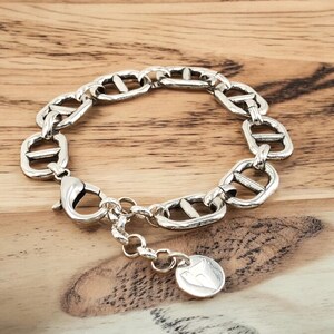 Silver Chunky Chain Bracelet, Silver Large Link Bracelet, Bulky ...