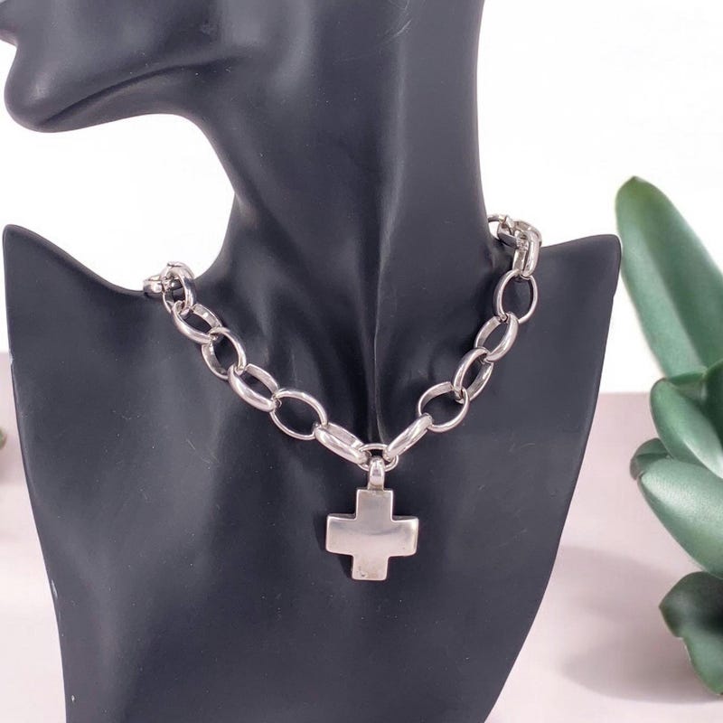 Chunky Cross Necklace - Etsy
