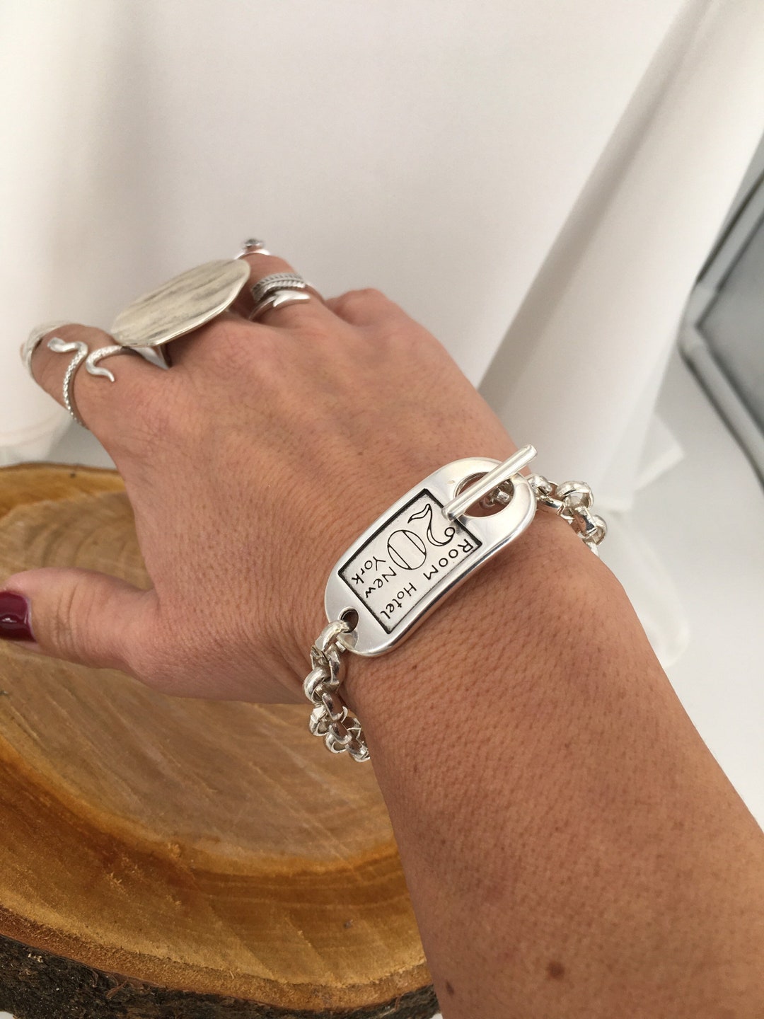 Chunky Silver Chain Bracelet, Statement Bracelet, Bold Chain Bracelet ...