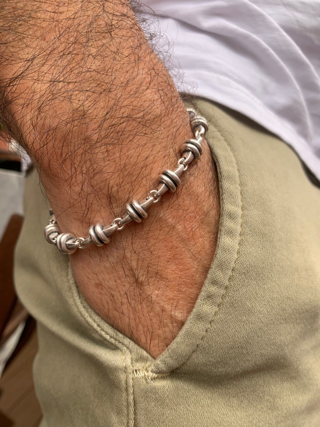 Chunky Chain Bracelet for Men, Silver Bracelet, Male Bracelet, Bulky Bracelet, Statement ...