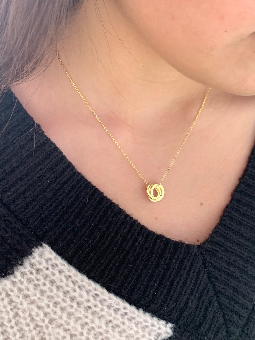 Minimalist Choker, Delicate Choker, Gold Choker, Circles Choker, Dainty ...