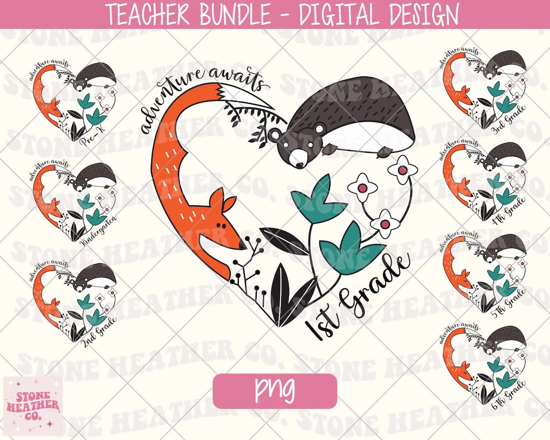 Teacher Bundle PNG, Teacher School Design, Pre-k Kindergarten 1st Grade ...