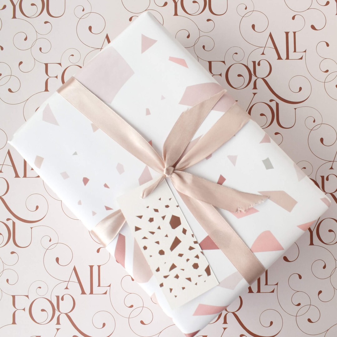 Luxury Wrapping Paper With Terrazzo Print and All for You Print Gift ...