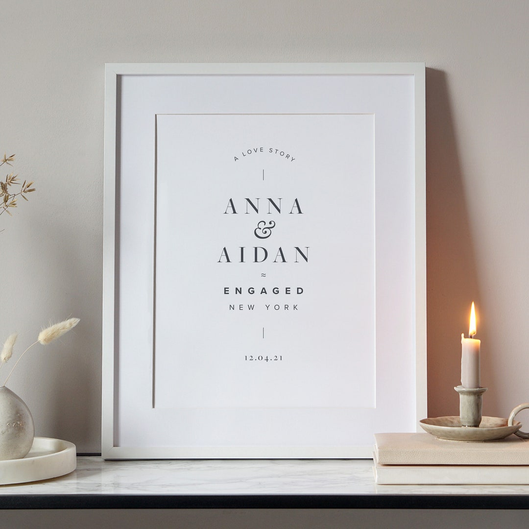 Personalised You Got Engaged Print, Personalised You Got Married Print ...