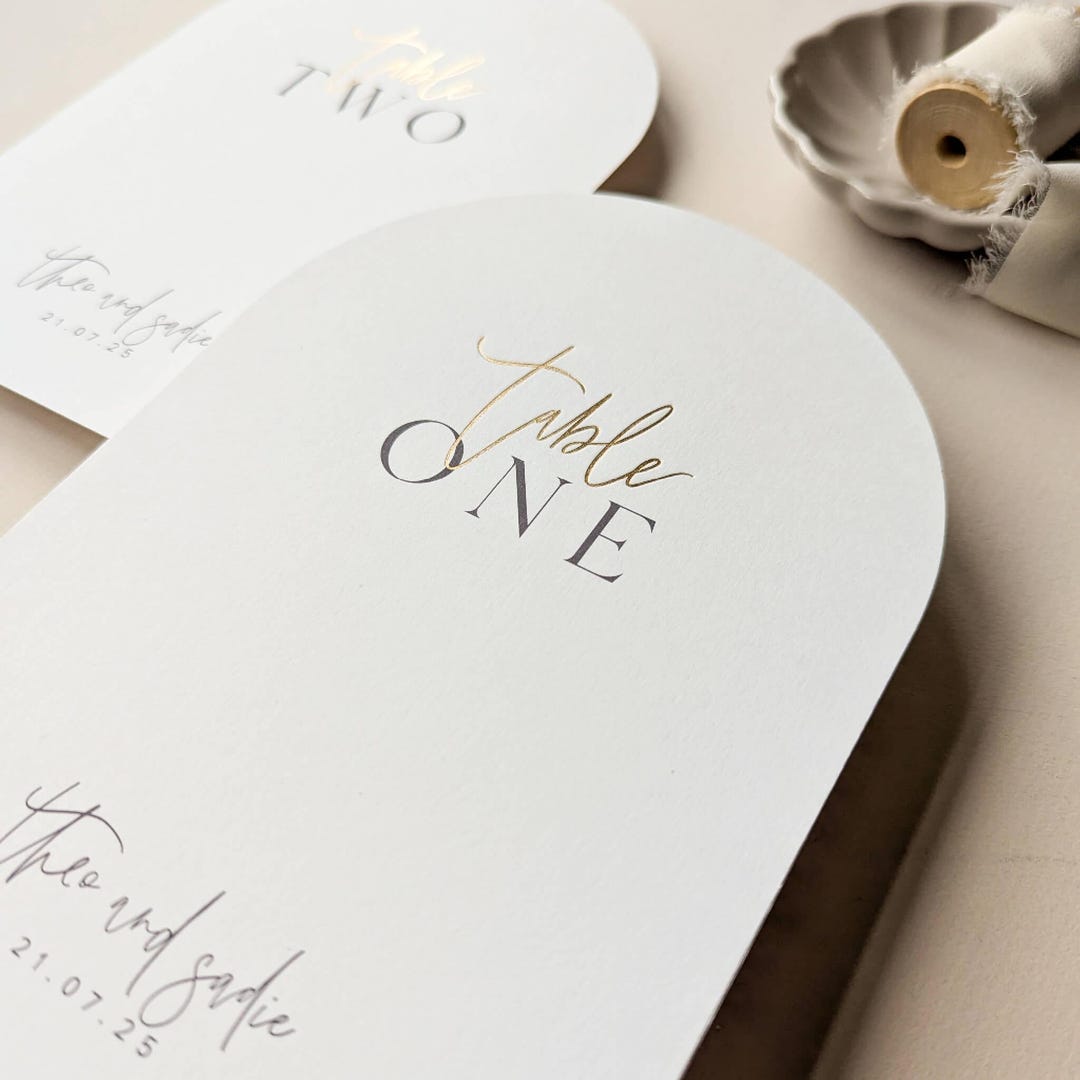 Luxury Foiled Arch Table Numbers for Minimalistic, Elegant Weddings - Etsy