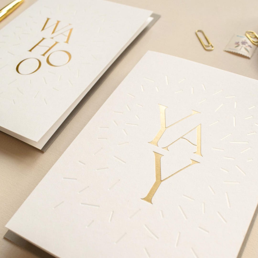 Luxury Gold Foil Birthday Card, Wahoo Card, YAY Card, Congratulations ...