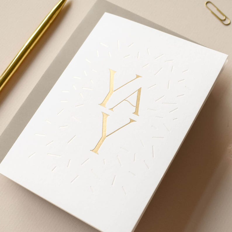 Luxury Gold Foil Birthday Card, Wahoo Card, YAY Card, Congratulations ...
