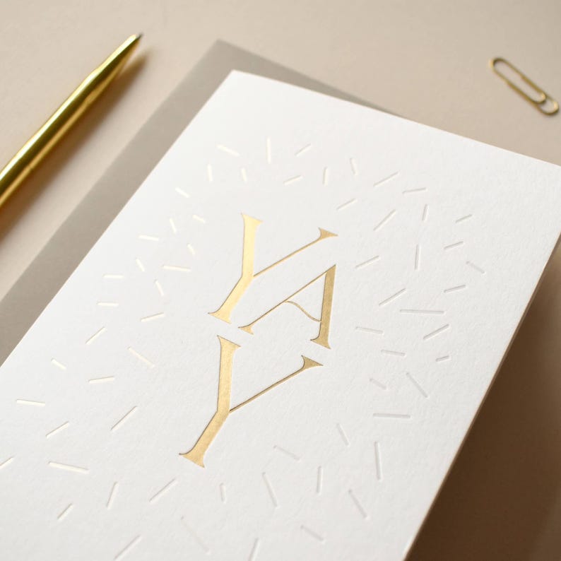 Luxury Gold Foil Birthday Card, Wahoo Card, YAY Card, Congratulations ...