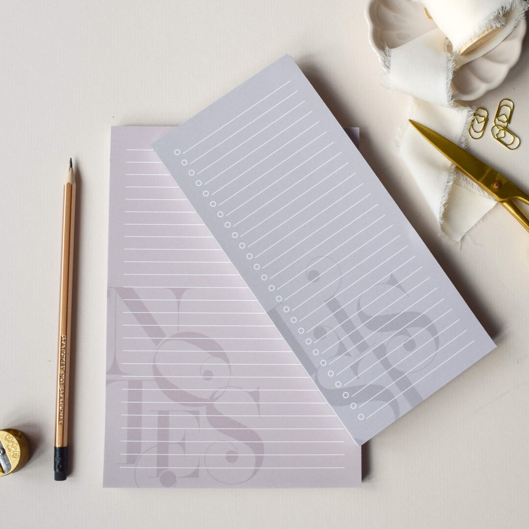 To Do List Pad, Minimalistic Note Pad, Stationery Set - Etsy
