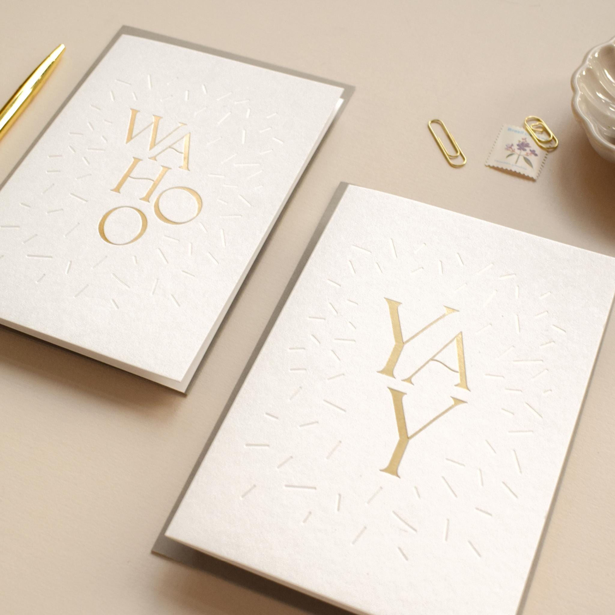 Luxury Gold Foil Birthday Card, Wahoo Card, YAY Card, Congratulations ...
