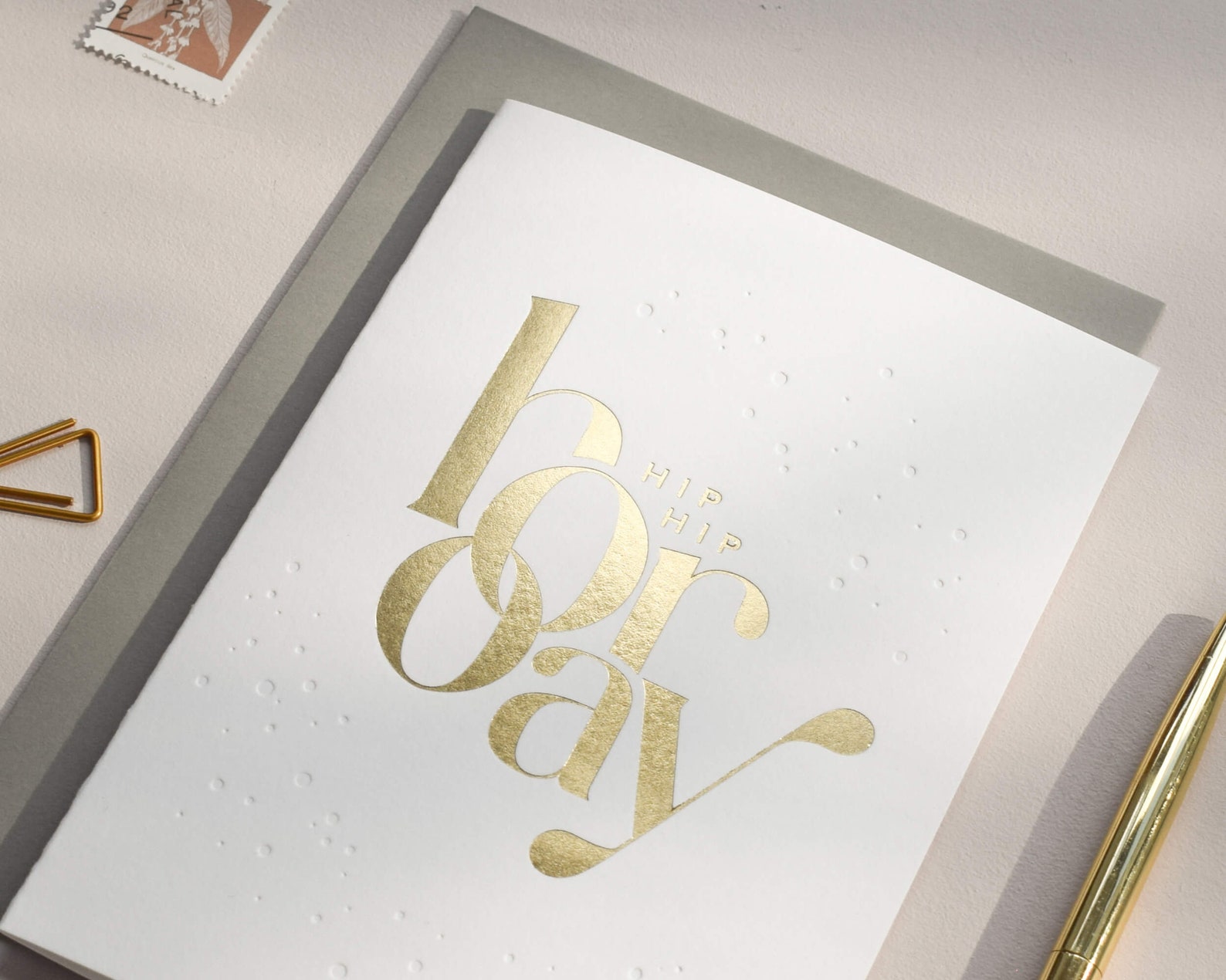 Modern Birthday Card for Her With Gold Foil and Minimalistic Design ...