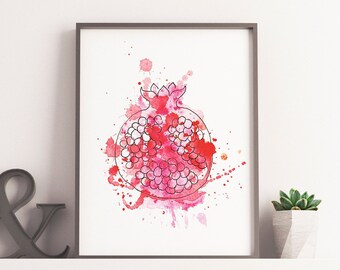 Pomegranate art | Etsy
