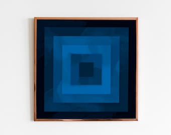 Navy Blue Square Art - Etsy