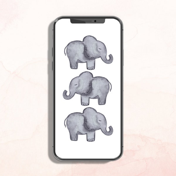Elephant Digital Wallpaper - Etsy