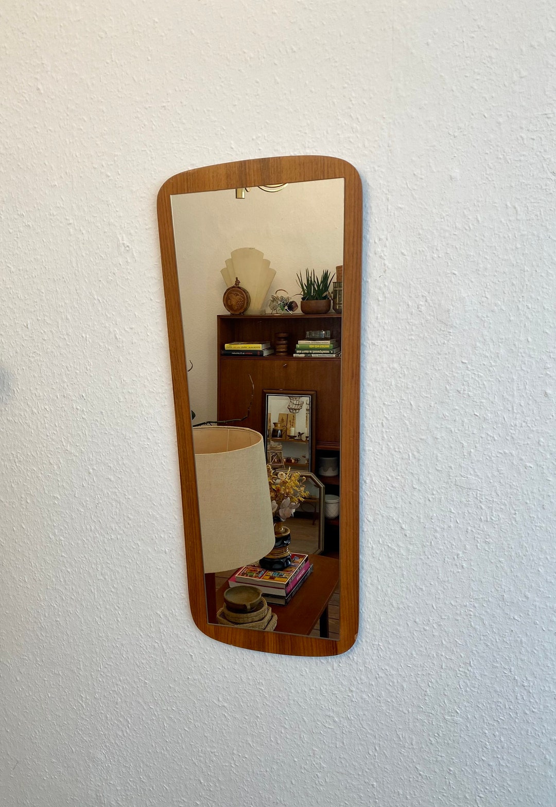 Mid Century 60s Wall Mirror With a Wooden Frame. - Etsy