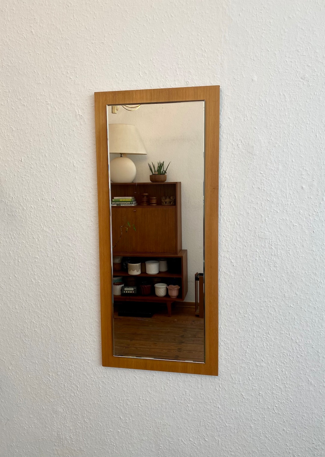 Mid Century 60s Wall Mirror With a Wooden Frame. - Etsy