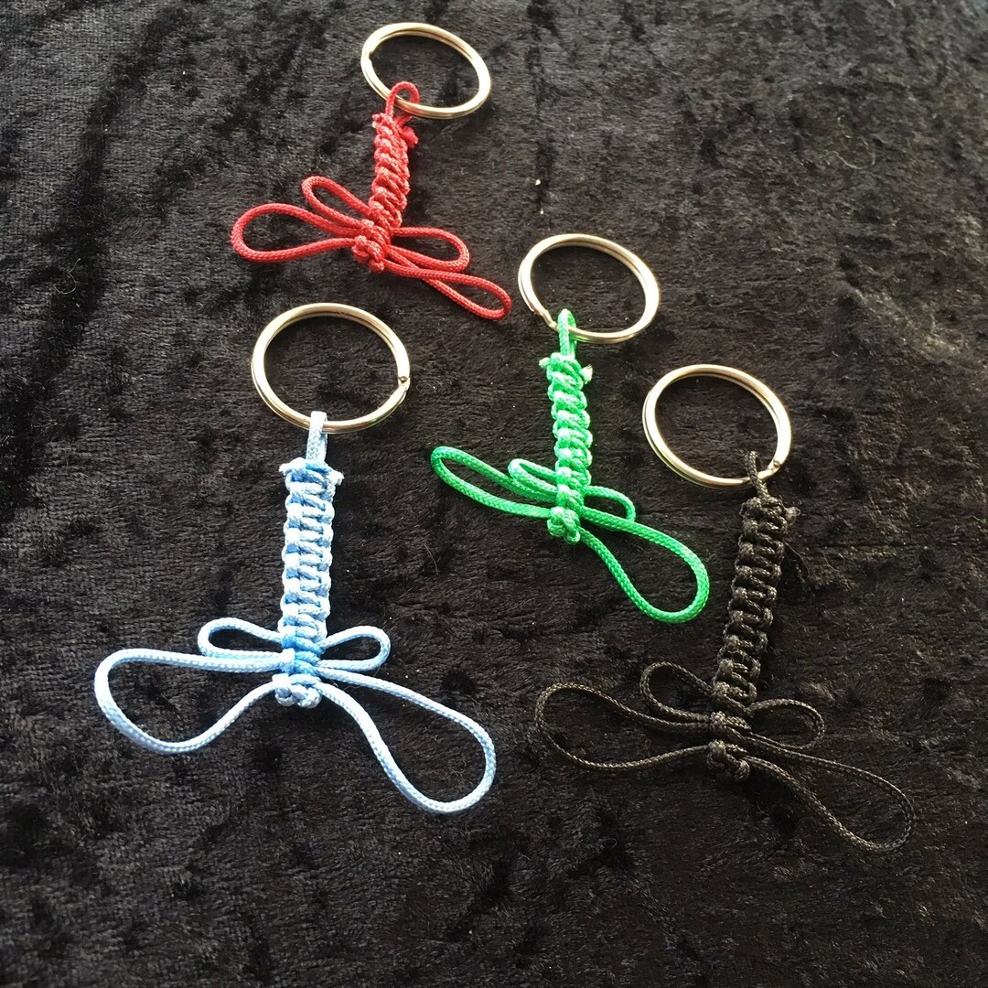 Dragonfly Macramé Keyring Macramé Key Chain in Dragonfly Shape ...