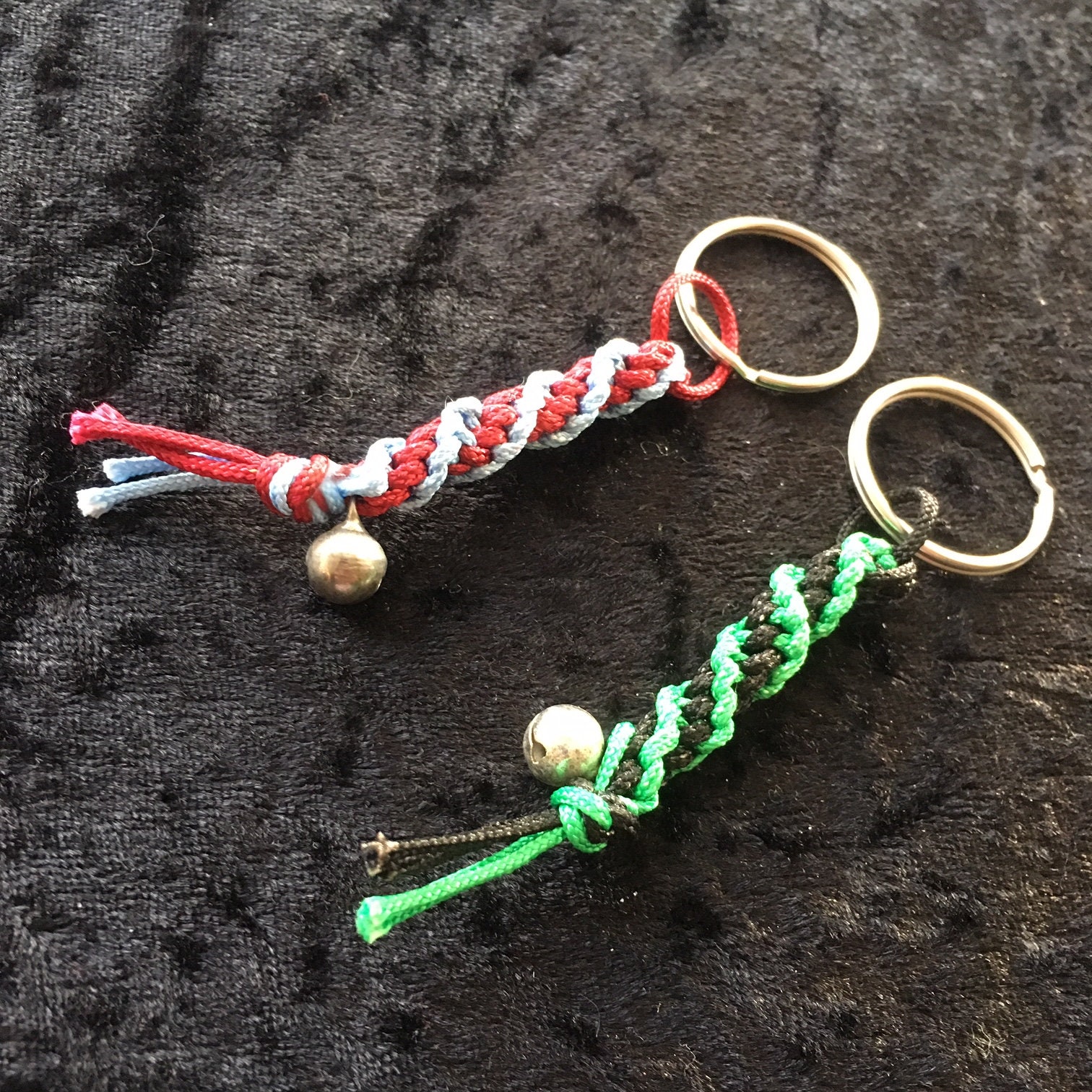 Macramé Key Chain Jingle Keyring Knotted Macramé Keyrings With Jingle ...