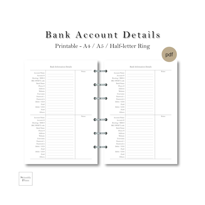 Bank account tracker printable - genuineright