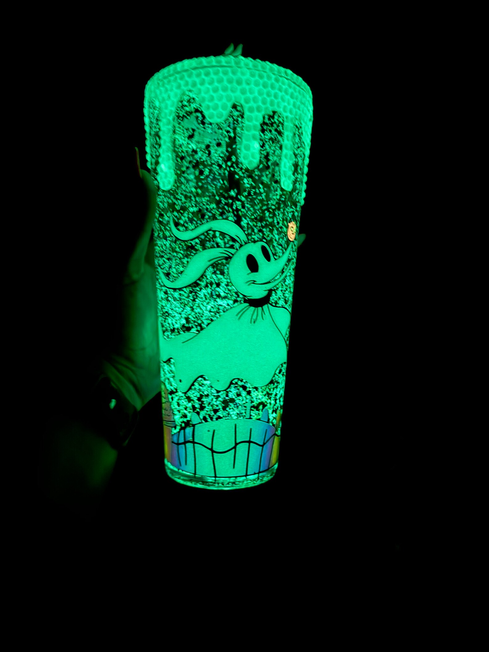 Ghost Dog Glow in the Dark Snowglobe Tumbler With Bling Drip - Etsy