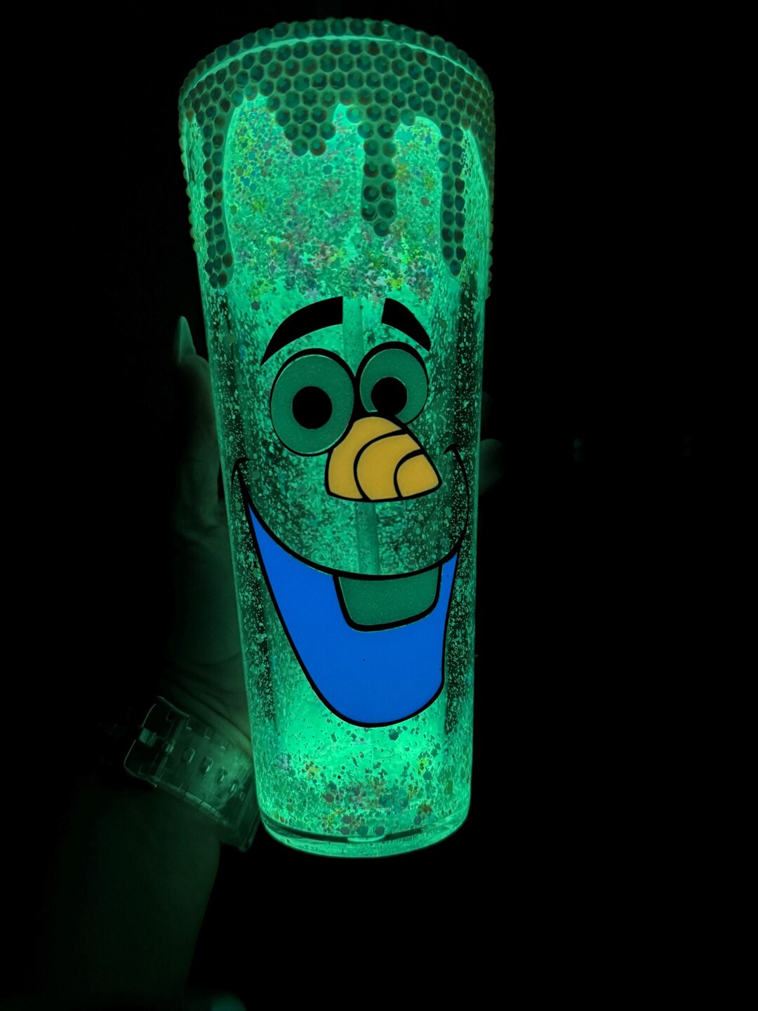 Snowman Glow in the Dark Snowglobe Tumbler - Etsy