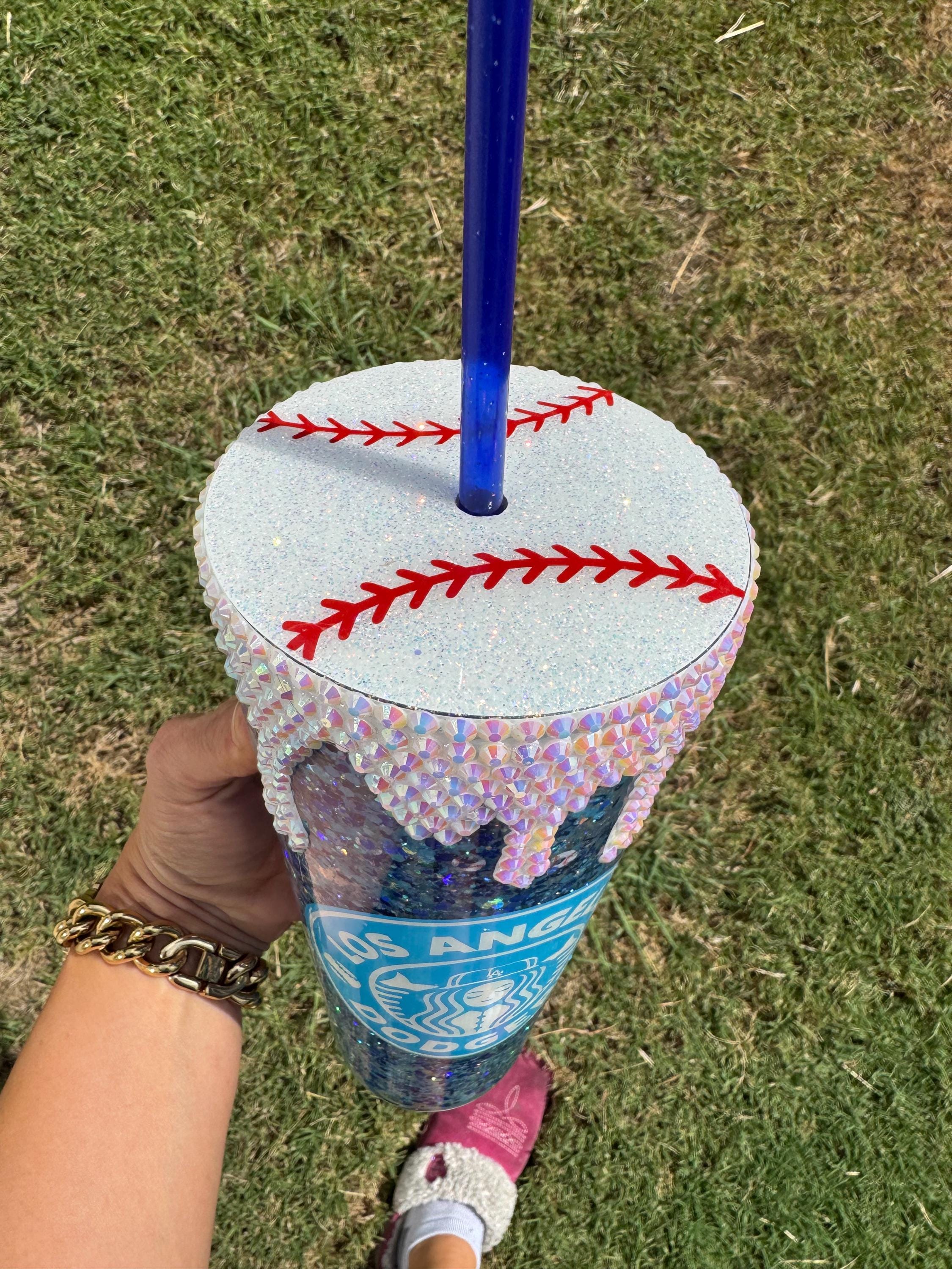 LA Baseball Glow in the Dark Snowglobe Tumbler With Bling Drip - Etsy