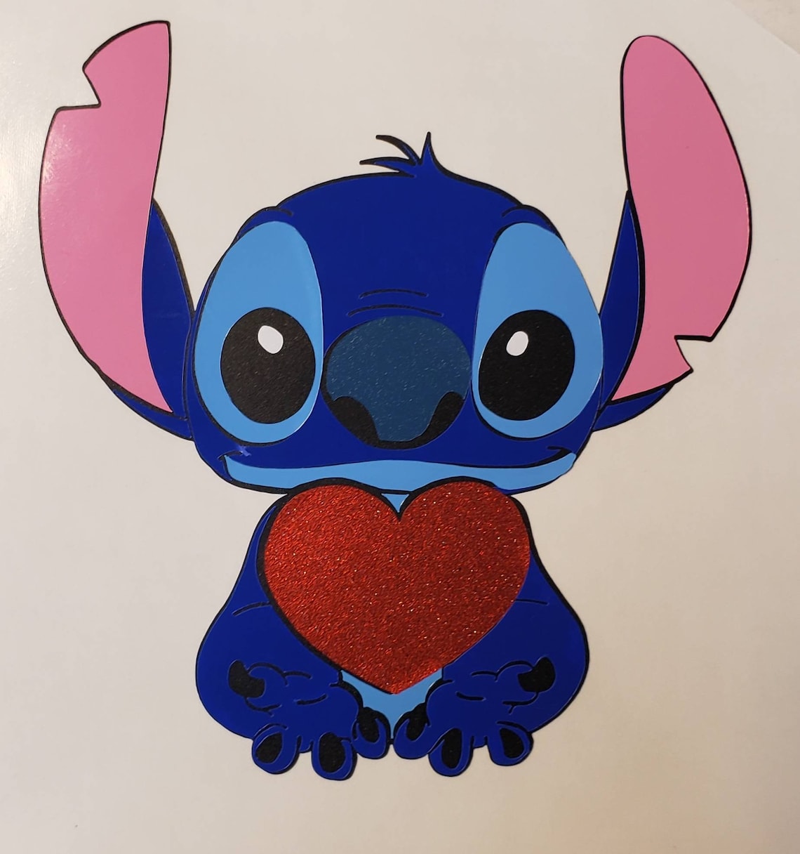 Stitch holding heart layered vinyl decal | Etsy