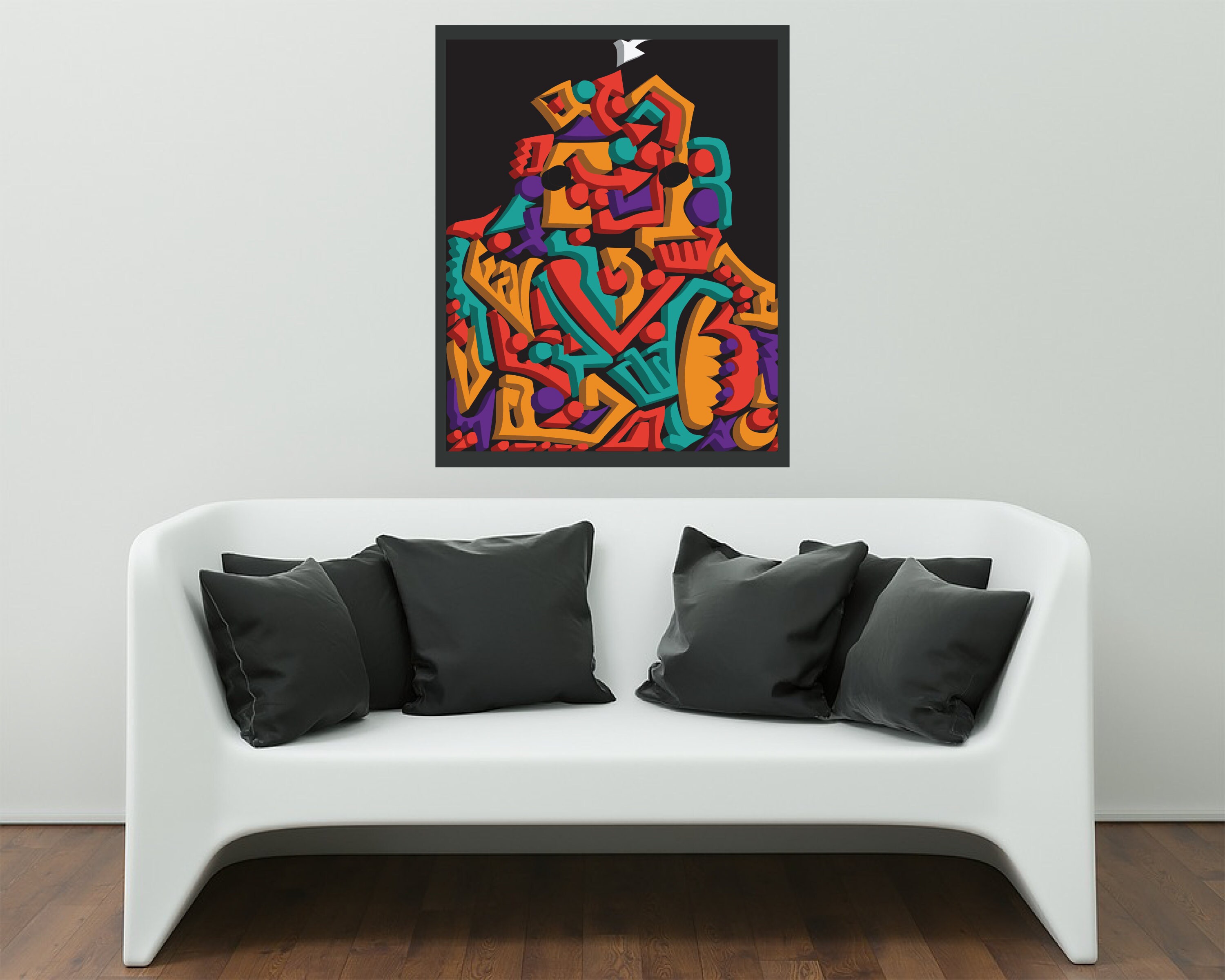 Inside Out, Abstract Printable Art, Bright Colors, Vibrant Display ...