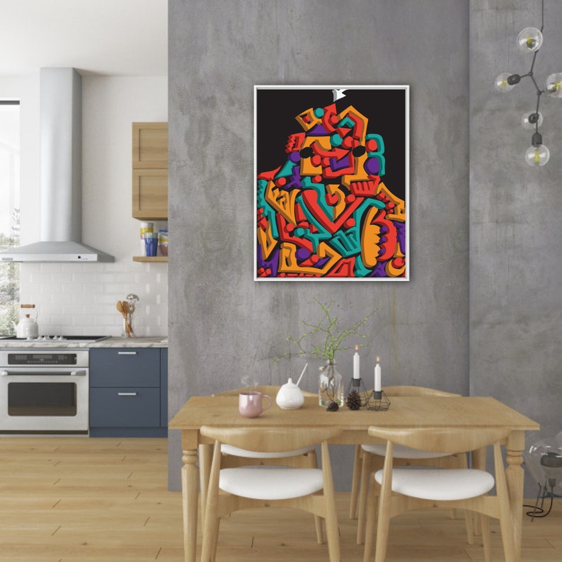 Inside Out, Abstract Printable Art, Bright Colors, Vibrant Display ...