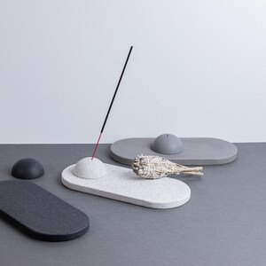 Concrete Jesmonite Incense Holder | Modern Oval Incense Burner ...