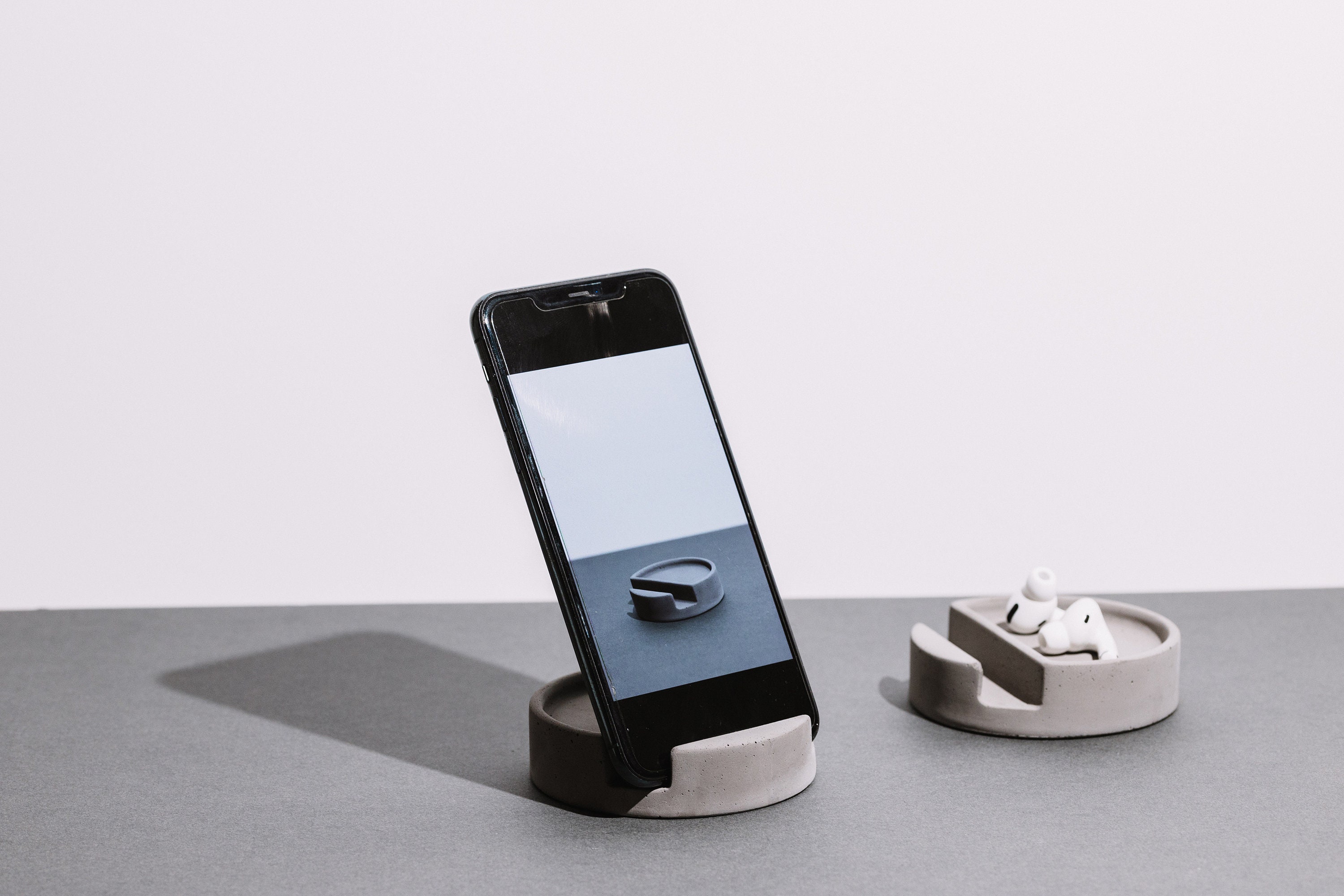 Concrete Phone Holder Horizontal / Vertical Phone Stand | Etsy