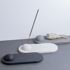 Concrete Jesmonite Incense Holder | Modern Oval Incense Burner ...