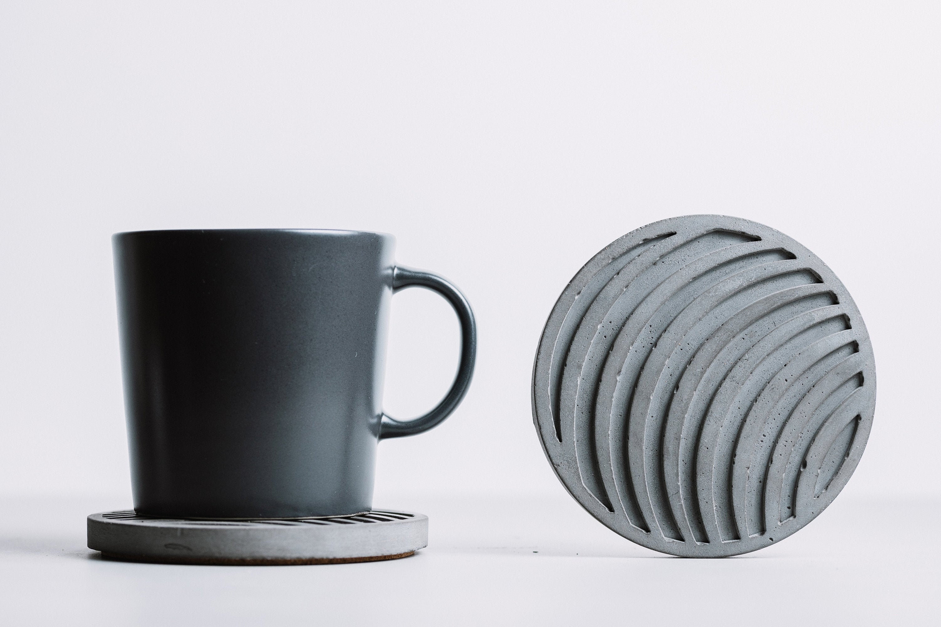 Set of 2 Concrete Handmade Coasters Cup / Mug Concrete Mat - Etsy