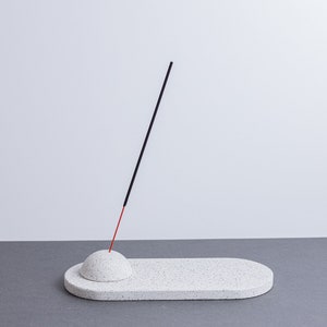 Concrete Jesmonite Incense Holder | Modern Oval Incense Burner ...
