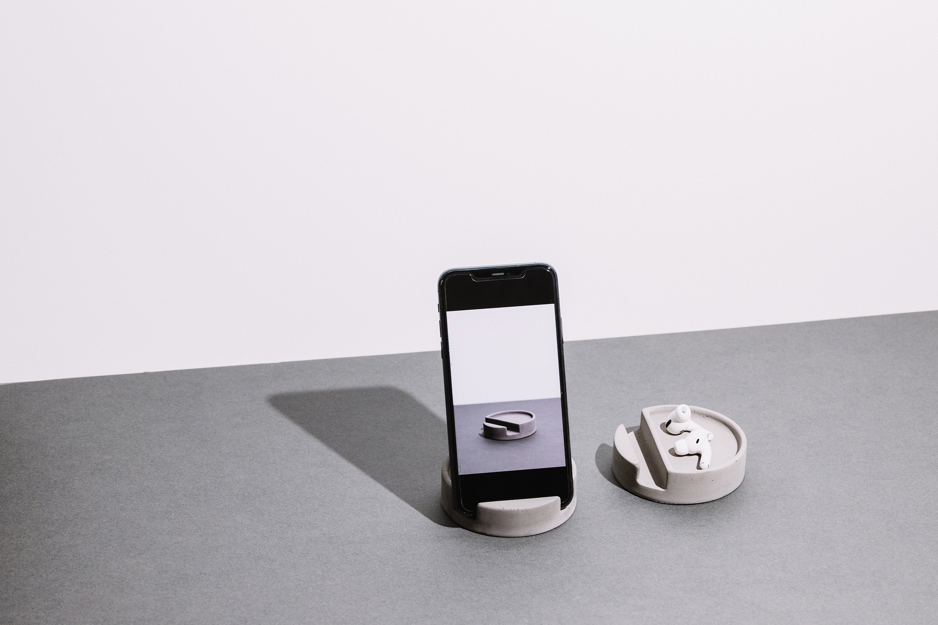 Concrete Phone Holder Horizontal / Vertical Phone Stand | Etsy