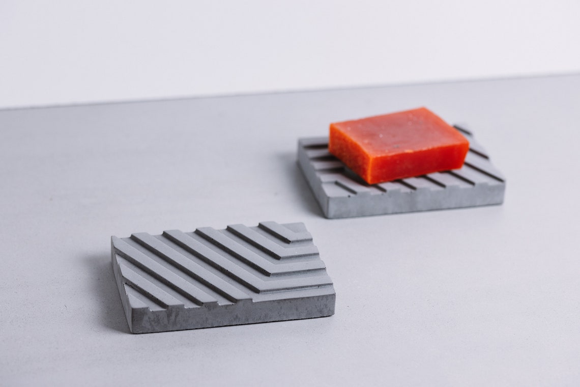 Modern Linear Soap Saver, Concrete Bathroom Accessory, Sustainable ...
