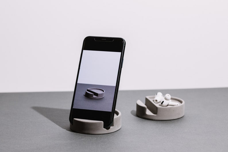 Concrete Phone Holder Horizontal / Vertical Phone Stand | Etsy