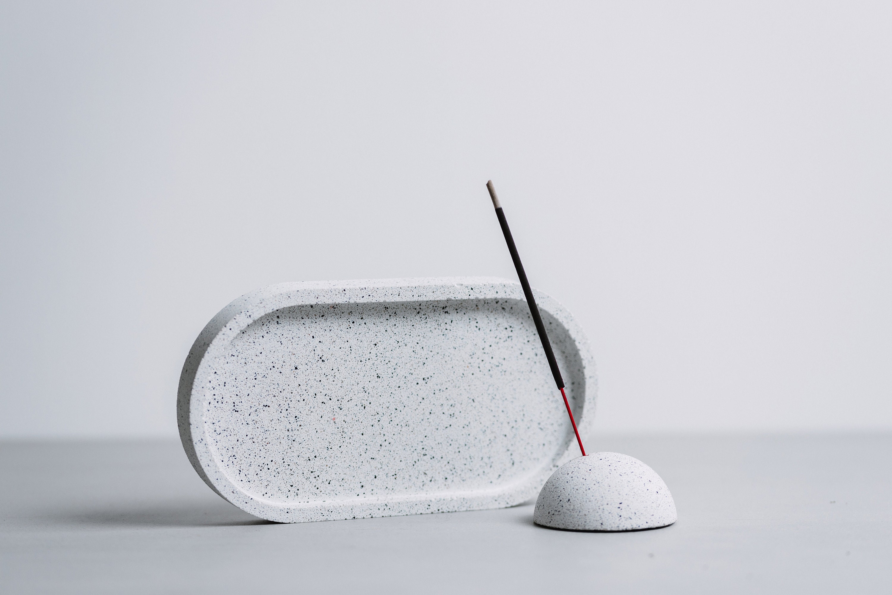 Concrete Jesmonite Incense Holder Modern Oval Incense Burner | Etsy