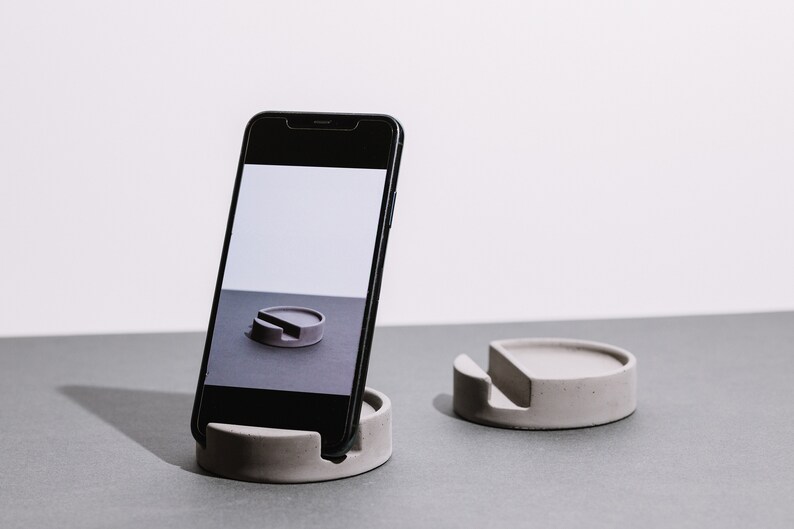 Concrete Phone Holder Horizontal / Vertical Phone Stand | Etsy