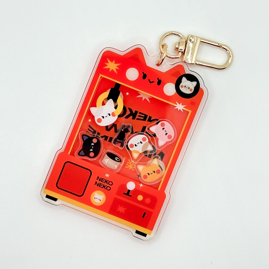 Neko Claw Machine Keychain Kawaii Cat Shaker Keychains Cute Japanese ...