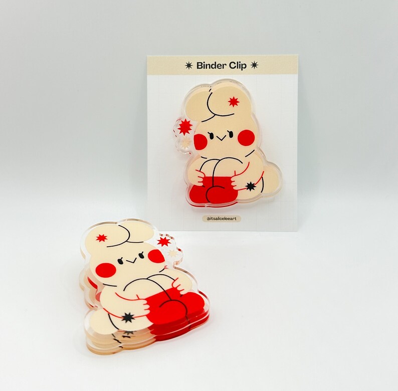 Sitting Bunny Binder Clip | Kawaii Animal Acrylic Clips | Cute Office ...