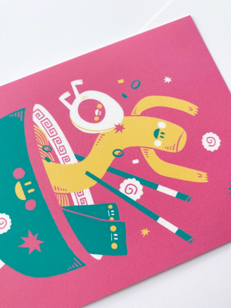 Ramen Party Premium Postcard Kawaii Cute Food Postcard - Etsy