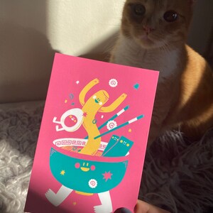 Ramen Party Premium Postcard Kawaii Cute Food Postcard - Etsy