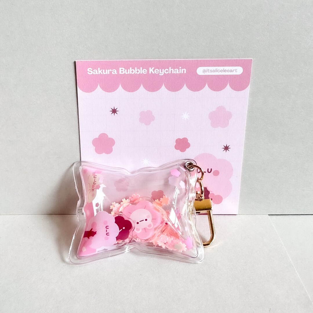 Sakura Bubble Shaker Pillows Candy Keychain | Kawaii Shaker Keychains ...