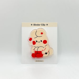 Sitting Bunny Binder Clip | Kawaii Animal Acrylic Clips | Cute Office ...