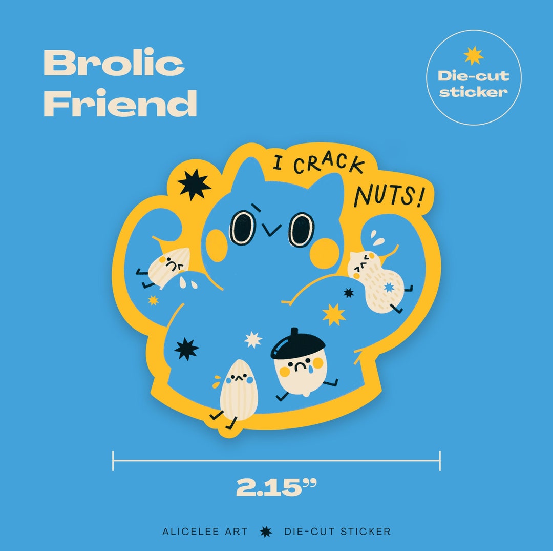 Brolic Friend Cat Sticker | Die Cut Stickers | Kawaii Animal Decals - Etsy