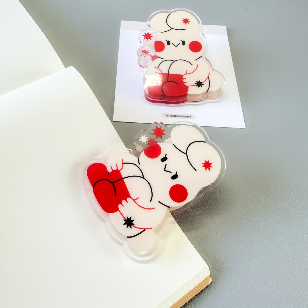 Sitting Bunny Binder Clip | Kawaii Animal Acrylic Clips | Cute Office ...